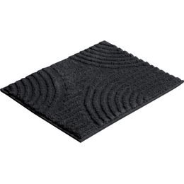 Badematte OTTO HOME, H:15mm, grau, Polyester, Badematten, "Ognon, Scandi, Boho, modernes Muster", Badteppich, Uni Farben, Hoch-Tief-Effekt