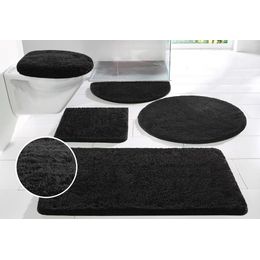 Badematte OTTO HOME, H:32mm, schwarz, Kunstfaser, Badematten, "Merida, Badvorleger, Badezimmer Teppich", Badteppich, Uni Farben, rechteckig, rund &