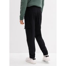 bonprix Herren Jogginghose, schwarz, Gr. 60, Web, Obermaterial: 100% Baumwolle, Hosen, aus reiner Baumwolle, weich angerautes Innenmaterial, Loose Fit