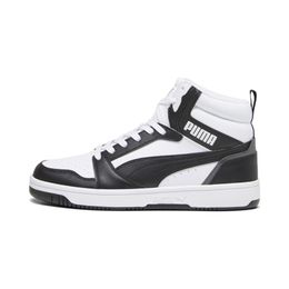 Puma Herren Sneaker "REBOUND V6", Gr. 43, schwarz-wei&szlig;, Synthetik, unifarben, Schuhe, kn&ouml;chelhoch, wasserabweisendes Obermaterial, weiche Innensohle