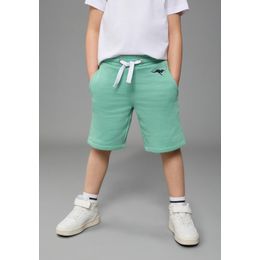 Kangaroos M&auml;dchen Sweatshorts "Kangaroos Sweatbermudas f&uuml;r Jungen"gr&uuml;n, Gr. 92, bestickt, Sweatware, Obermaterial: 100% Baumwolle, Hosen, gerade