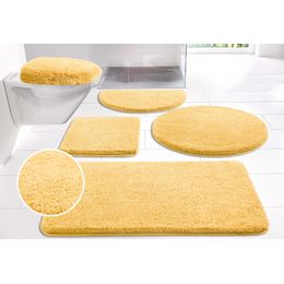 Badematte OTTO HOME, H:32mm, gelb, Kunstfaser, Badematten, "Merida, Badvorleger, Badezimmer Teppich", Badteppich, Uni Farben, rechteckig, rund & als
