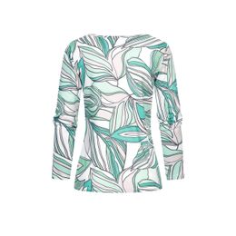 CLOUD 5IVE Damen Longsleeve "CLOUD 5IVE Langarm Top mit Bl&auml;tter Print"gr&uuml;n, Gr. M, bedruckt, 92% Polyester, 8% Elasthan, Shirts