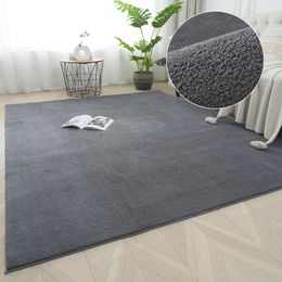 Teppich OTTO HOME, B:80cm H:15mm L:150cm, grau, Kunstfaser, Wohnzimmer, Teppiche, "Cali 2, kuschelig & weich", Uni-Farben, waschbar, flauschig,