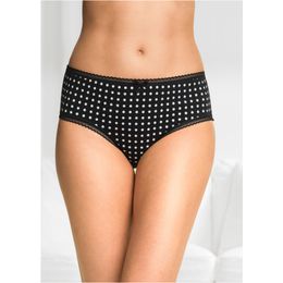 bonprix Damen Maxislip, Gr. 40, schwarz-wei&szlig;, Jersey, Obermaterial: 95% Baumwolle, 5% Elasthan, gemustert, unifarben, Unterhosen, klassischer Stil,