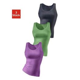 H.I.S. H.I.S Damen Tanktop, bunt, Basic, Gr. 36, unifarben, Feinripp, Obermaterial: 100% Baumwolle, Tops, aus luftiger Rippqualit&auml;t aus Baumwolle