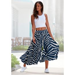 Lascana Damen Hosenrock "mit extra weitem Bein", blau, Gr. 42, bedruckt, Web, Obermaterial: 100% Polyester, R&ouml;cke, mit Alloverdruck, Culotte, leichte