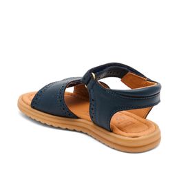 bisgaard M&auml;dchen Sandale "Andrea", Gr. 25, blau, Leder, festlich, Schuhe, Sommerschuh, M&auml;dchen Schuh mit Klett, Gr&ouml;&szlig;enschablone zum Download