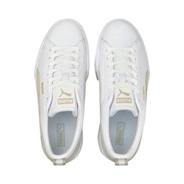 Puma Damen Sneaker "MAYZE LTH WN'S", 42, wei&szlig;, Leder, Schuhe, mit Plateau-Sohle, herausnehmbare Innensohle