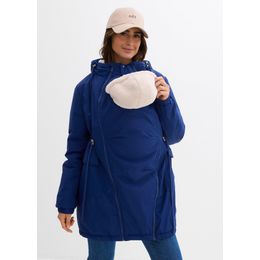 bonprix Kuschelig gef&uuml;tterte Umstands-und Tragejacke, blau, Gr.40, Wasserabweisender Parka f&uuml;r die Schwangerschaft und danach