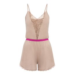 Lascana Pyjama 'Lovly Nights' Damen Gr&ouml;&szlig;e XXL nude / pink Winterkleid