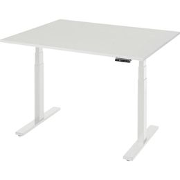 Rau Arbeitstisch, elektrisch h&ouml;henverstellbar - Tragkraft 100 kg, 650 - 1300 mm, BxT 1250 x 900 mm, Melaminplatte