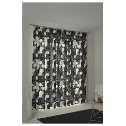 Vorhang ADAM "Eden" Gr. 3, schwarz-wei&szlig; (wei&szlig;, schwarz), B:145cm H:225cm, Jacquard, Baumwolle (Bio-Baumwolle), Gardinen, aus 100% Bio-Baumwolle