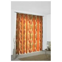 Vorhang WIRTH "Marek" Gr. 1, orange (terra), B:142cm H:145cm, Jacquard, Polyester, Gardinen