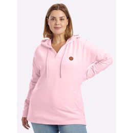 sheego Gro&szlig;e Gr&ouml;&szlig;en Kapuzensweatshirt mit Nahttaschen, hellros&eacute;, Gr&ouml;&szlig;e 52/54 - Damen