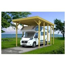 Skan Holz Einzelcarport SKANHOLZ "Friesland", gr&uuml;n, B/H/T: 351cm x, Carports, f&uuml;r Caravan