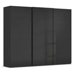Schwebet&uuml;renschrank Rauch "Kleiderschrank Schrank Garderobe Schlafzimmerschrank SCALE-FYRA", schwarz (schwarz, glas schwarz, griffleisten schwarz), B:271cm H:223cm T:68cm, Holzwerkstoff, Schr&auml;nke, Schwebet&uuml;renschrank, edle viergeteilte T&uuml;ren mit Glas-Front viele Farben MADE IN GERMANY