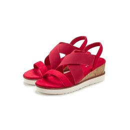 Lascana Sandalette 'Sommerschuh, offener Schuh, Sandale' rot Gr. 43 f&uuml;r Damen