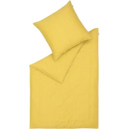 Bettw&auml;sche Musterring "Ease", gelb (zitrusgelb), B/L: 155cm x 220cm, 1 Stk., 1 Stk., Satin, B/L: 80cm x 80cm, 2 Stk., Satin, Obermaterial: 100% Baumwolle, Bettw&auml;sche, Bettw&auml;sche, aus Baumwolle