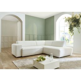 Ecksofa DIE PLANBAR, B:254cm H:75cm T:227cmharry wei&szlig;, 100% Polyester, Wohnzimmer, Sofas, "MP-IN24083", SoftSitz-Kaltschaumpolsterung, wahlweise mit