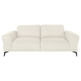 2,5-Sitzer W.Schillig "montanaa", wei&szlig; (wei&szlig; z59), B:212cm H:78cm T:94cm, Sofas, mit Metallf&uuml;&szlig;en in Schwarz pulverbeschichtet, Breite 212 cm
