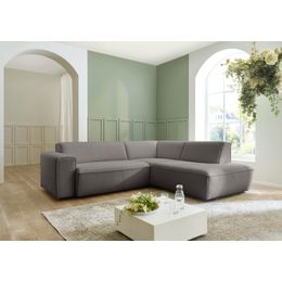 Ecksofa DIE PLANBAR, B:254cm H:75cm T:227cmharry grau, 100% Polyester, Wohnzimmer, Sofas, "MP-IN24083", SoftSitz-Kaltschaumpolsterung, wahlweise mit