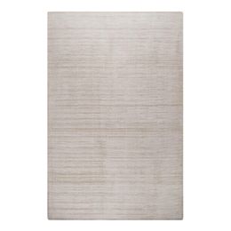 Teppich WECON HOME BASICS "Emma", creme beige, B:80cm H:8mm L:230cm, Polyester, Teppiche, Teppich, Kurzflorteppich, handgewebt, einfarbig, modern, Wohnzimmer