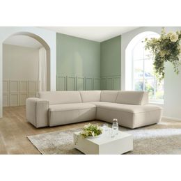 Ecksofa DIE PLANBAR, B:254cm H:75cm T:227cmharry beige, 100% Polyester, Wohnzimmer, Sofas, "MP-IN24083", SoftSitz-Kaltschaumpolsterung, wahlweise mit