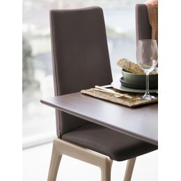 Polsterstuhl stressless "Laurel", braun (chocolate paloma, schwarz), B:57cm H:105cm T:60cm, Leder PALOMA: PALOMA ist ein durchgef&auml;rbtes Semianilin-M&ouml;belleder mit nat&uuml;rlicher Narbung., St&uuml;hle, Polsterstuhl, High Back, Gr&ouml;&szlig;e L, mit abgerundeten Beinen in Schwarz