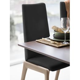 Polsterstuhl stressless "Laurel", schwarz (schwarz batick, schwarz), B:57cm H:105cm T:60cm, Leder BATICK: BATICK ist ein leicht korrigiertes, durchgef&auml;rbtes und genarbtes M&ouml;belleder, bei dem die meisten Unebenheiten und Spuren in der Regel entfernt wurden., St&uuml;hle, Polsterstuhl, High Back, Gr&ouml;&szlig;e L, mit abgerundeten Beinen in Schwarz