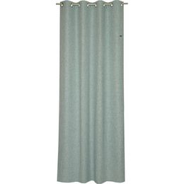 Vorhang Esprit "Harp", blau (hellblau), B:140cm H:250cm, Microfaser, Polyester, Gardinen, HxB: 250x140, Blickdicht, mit Lederlabel, (BxH) 140 x 250 cm