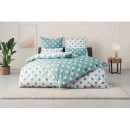 Wendebettw&auml;sche OTTO HOME "Dots", blau (hellblau), B/L: 135cm x 200cm, 1 Stk., 1 Stk., Polycotton recycelt, B/L: 80cm x 80cm, 2, Polycotton recycelt, Obermaterial: 50% Baumwolle, 50% Polyester, Bettw&auml;sche, Wendebettw&auml;sche, ab Gr&ouml;&szlig;e 135x200 cm, aus recyceltem Material, Bettw&auml;sche mit Punkten