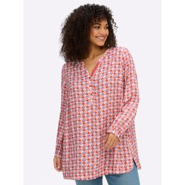 sheego Gro&szlig;e Gr&ouml;&szlig;en Tunika mit grafischem Print, wei&szlig;-erdbeere-bedruckt, Gr&ouml;&szlig;e 58 - Damen