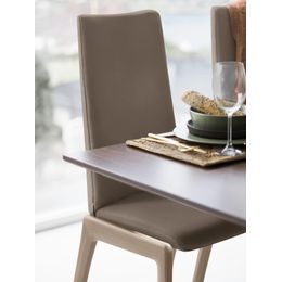 Polsterstuhl stressless "Laurel", braun (mole batick, schwarz), B:57cm H:105cm T:60cm, Leder BATICK: BATICK ist ein leicht korrigiertes, durchgef&auml;rbtes und genarbtes M&ouml;belleder, bei dem die meisten Unebenheiten und Spuren in der Regel entfernt wurden., St&uuml;hle, Polsterstuhl, High Back, Gr&ouml;&szlig;e L, mit abgerundeten Beinen in Schwarz