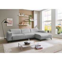 Ecksofa DIE PLANBAR, B:298cm H:75cm T:174cmsantos silber, 100% Polyester, Wohnzimmer, Sofas, "MP-IN24031", SoftSitz-Kaltschaumpolsterung, wahlweise