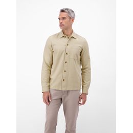 Langarmhemd Lerros "Overshirt aus 100 % Baumwolle, unifarben", Herren, Gr. L, Normalgr&ouml;&szlig;en, soft stone, 100% Baumwolle, Hemden