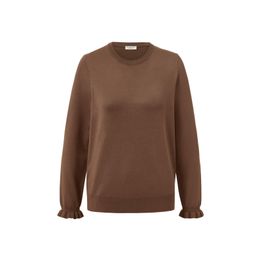 Tchibo - Feinstrickpullover mit R&uuml;schendetail - Damen - Gr. M - cognac