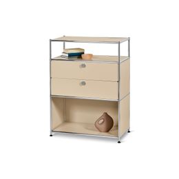Tchibo - Kommode Metall &raquo;Cn3&laquo; mit 2 Schubladen - 77x40x102cm - beige - Stahl / Aluminium / Kunststoff
