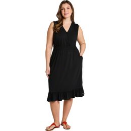 sheego Damen Jerseykleid in Wickeloptik schwarz Gr&ouml;&szlig;e 46