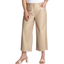 sheego Damen Lederimitathose in 7/8-L&auml;nge beige Gr&ouml;&szlig;e 58