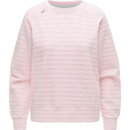 Rundhalspullover Ragwear "Joann Crepe", Damen, Gr. M (38), rosa, Material: 65% Baumwolle, 27% Polyester, 6% Viskose, 2% Elasthan, l&auml;ssig geschnitten h&uuml;ftlang, Rundhals, &Auml;rmel ohne &Auml;rmelschlitz B&uuml;ndchen, Pullover Rundhalspullover, Leichter Pullover mit gestreifter Pr&auml;gung