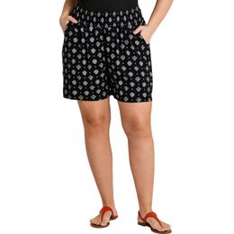 sheego Damen Shorts mit Ornamentdruck schwarz-ecru-bedruckt Gr&ouml;&szlig;e 44