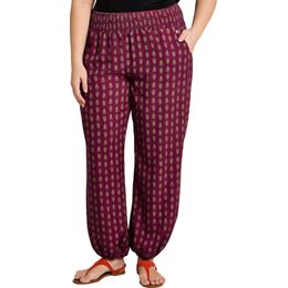 sheego Damen Schlupfhose mit Alloverprint bordeaux-burgund-bedruckt Gr&ouml;&szlig;e 48