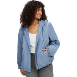 sheego Damen Blouson mit Kapuze und Gummibund bleu Gr&ouml;&szlig;e 52