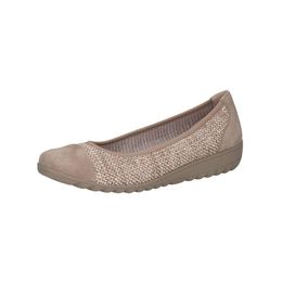 Ballerina Caprice "Caprice Ballerinas Leder/Textil", Damen, Gr. 37, mud, Leder, Textil, Schuhe Ballerina