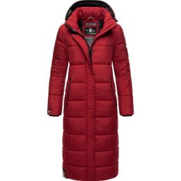 Steppmantel Navahoo "Isalie", Damen, Gr. XL (42), rot (dunkelrot), Oberstoff: 100% Polyester; Futter: 100% Polyester; Wattierung: 100% Polyester; &Auml;rmelfutter: 100% Polyester, oversize ca. Mitte Wade, &Auml;rmel ohne &Auml;rmelschlitz Rippstrickb&uuml;ndchen mit innenliegendem Gummizug, M&auml;ntel Steppmantel, zeitloser Wintermantel mit abnehmbarer Kapuze