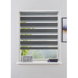 Doppelrollo Bruno Banani "KIAN" Gr. 13, grau (dunkelgrau), B:80cm H:210cm, Polyester, Rollos, Klemmfix Doppelrollo- NEUHEIT