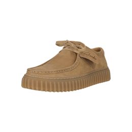 Mokassin Clarks "Torhill", Herren, Gr. 44,5, hellbraun, Leder, Schuhe Mokassin, mit stromlinienf&ouml;rmigem Schn&uuml;rdesign