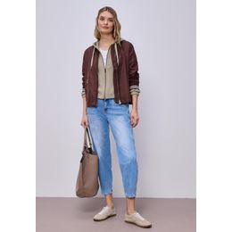 Sweatjacke Street One, Damen, Gr. 42, timeless beige, Sweatware, 86% Baumwolle, 12% Polyester, 2% Elasthan, unifarben, normal normal, ohne Ausschnitt, elastischer Bund, Sweatjacken Sweatjacke, mit Kapuze