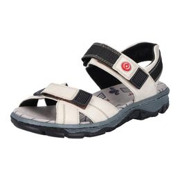 Sandale Rieker, Damen, Gr. 36, beige (hellbeige), Lederimitat, Schuhe Sandale, Sommerschuh, Outdoorschuh, Keilabsatz, in Trekking-Optik, Topseller